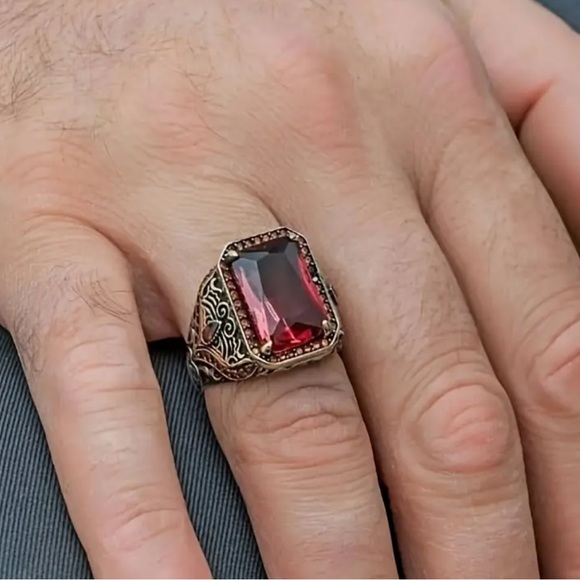 Accessories | New Vintage Turkish Ottoman Ruby Large Stone Silver 925 ...